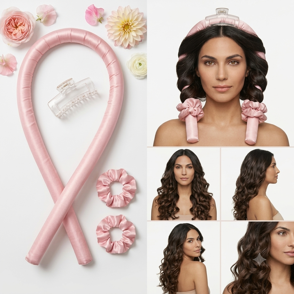Heatless Curling Ribbon Satin Hair Set – Dutta company & limited