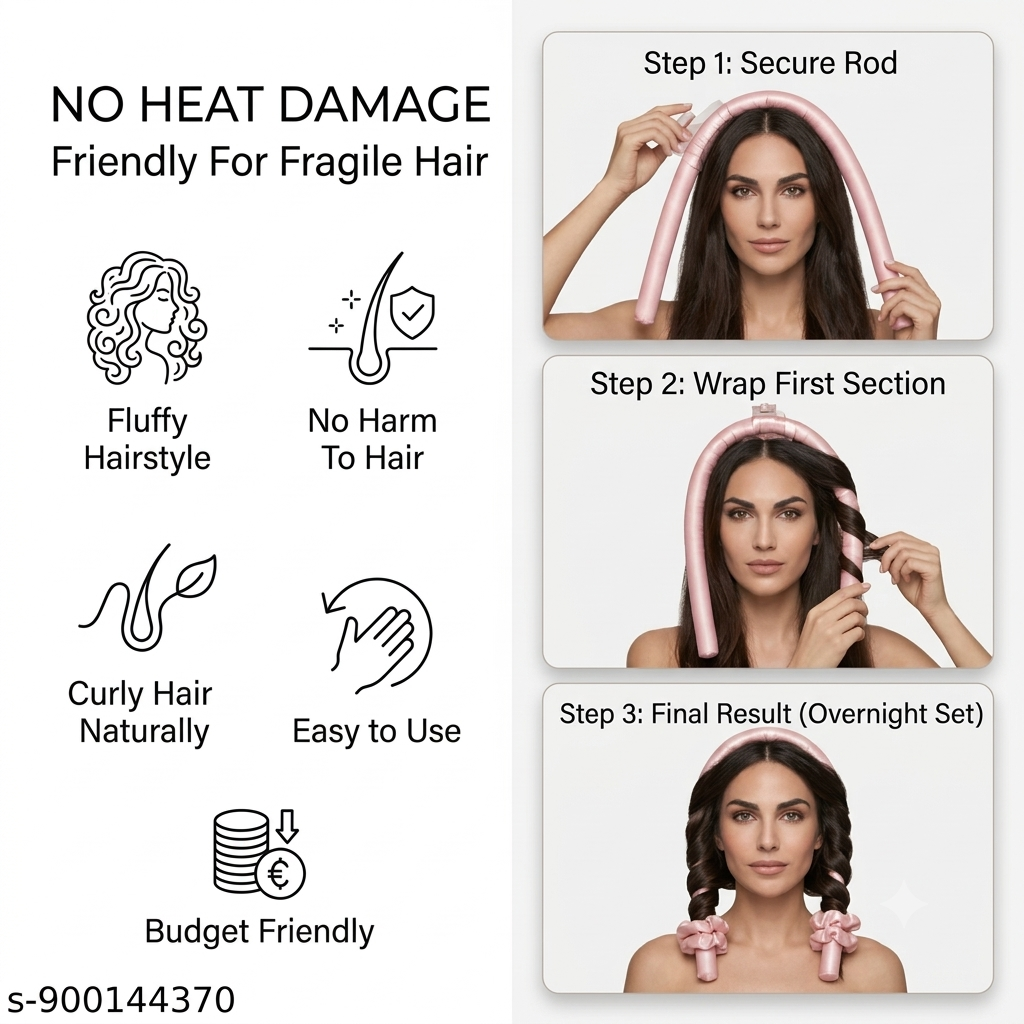 Heatless Curling Ribbon Satin Hair Set – Dutta company & limited